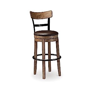 Signature Design by Ashley Pinnadel 30" Modern Swivel Pub Height Barstool, Light Brown