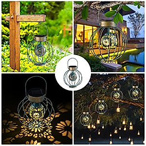 Hanging Solar Lanterns Table Lamp Flower Pattern¡­