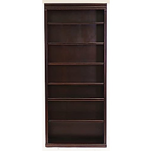 Martin Furniture Huntington Club 84'' Wood Bookcase, Storage Cabinet, Office Shelves, Cherry, Brown (HCR3684/D)