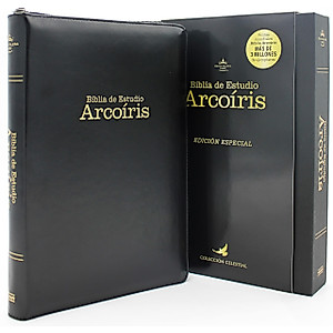 Biblia de Estudio Arco Iris Reina Valera 1960 con Cierre e Indice en Español color Negro/Spanish Rainbow Study Bible RVR 1960 with Thumb Index Multicolor