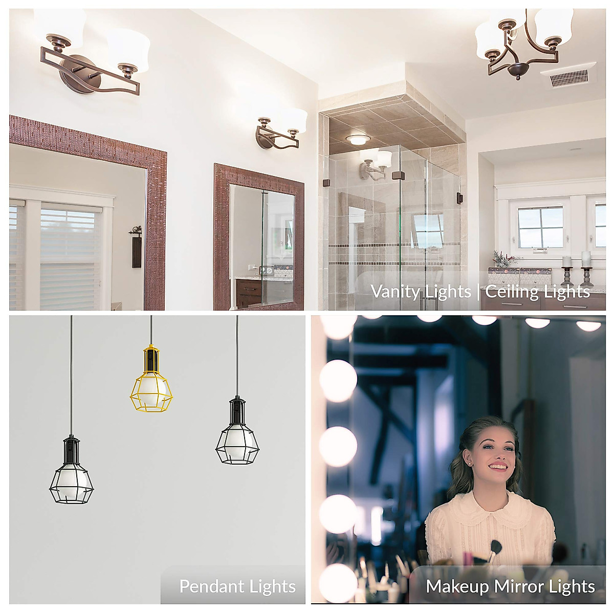 Simba Lighting LED Vanity Globe G25 (G80) Light Bulb for Bathroom, Makeup Mirror | Decorative White Frosted Cover, 8W, 60W Equivalent, 120V, Standard E26 Medium Base, Daylight 5000K, Pack of 3