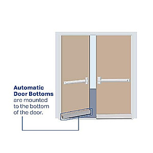 Fire Rated/Light Duty/Concealed Automatic Door Bottom with Solid Rubber Extrusion (7023CA), SMS # 6 x 1/2'' Supplied, (9/16'' W x 1-1/2'' H x 48'' L)