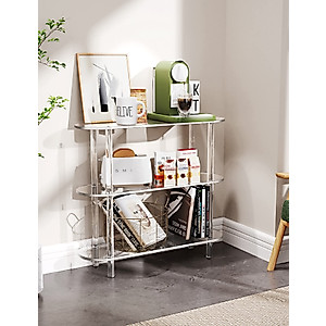 solaround Clear Bookshelf, Acrylic Bookcase with Open Book Shelf Console Table for Entryway Office Living Room Bedroom (3 Tier Clear)