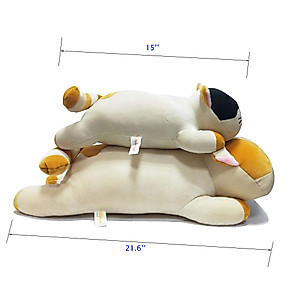 UNIBINGO 14.5" Calico Cat Plush Stuffed Animal Kitten Hugging Pillow, Small Mini Plushie for Kids