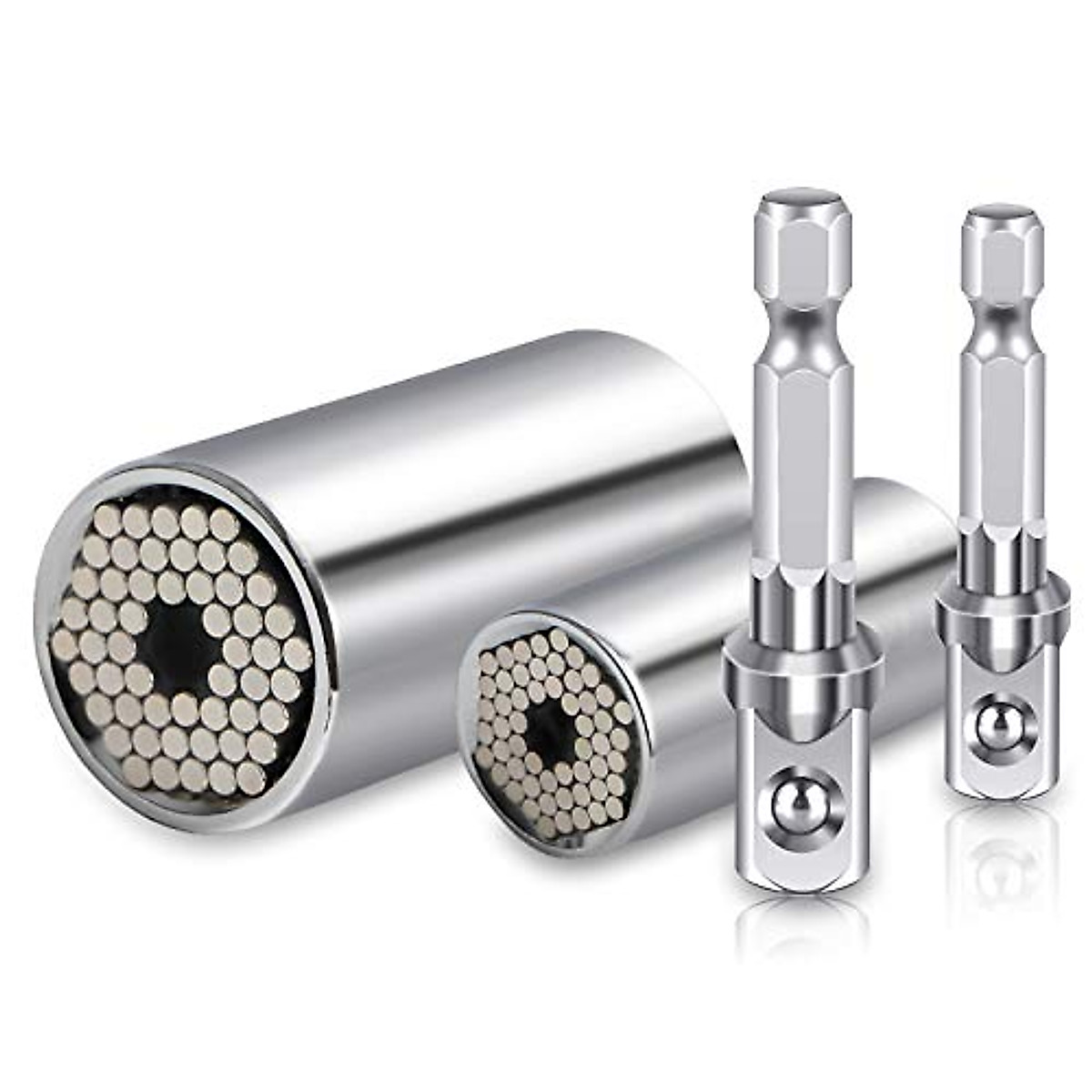 Spurtar Universal Socket Set (11-32mm 7-19mm) Multi-Function Universal Socket Tool Super Socket Unscrew Any Bolt Gifts for Dad, Husband, Boyfriend, Men, Christmas Gift - 4Pcs Set
