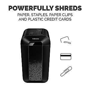 Fellowes LX65 10-Sheet, P4 Cross-Cut Deskside Paper Shredder with SafeSense