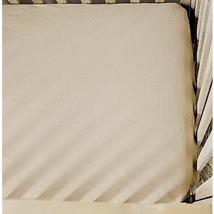 NODNAL CO. 3 Fitted Crib Sheets Rainbow & Solid Colors Set - 100% Oeko-TEX Cotton for Baby Girl/Boy Nursery Bedding - Boho Gender Neutral Watercolor Beige/Tan Set Toddler Mattress 28”x52”x9” Sheet