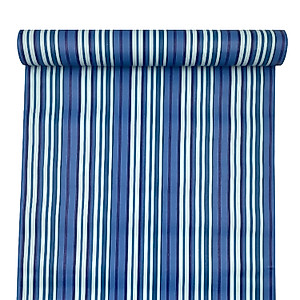 Yifely Mediterranean Blue Stripes Shelf Liner Removable Dresser Drawer Sticker Self-Adhesive Furniture Paper 17.7 Inch by 9.8 Feet