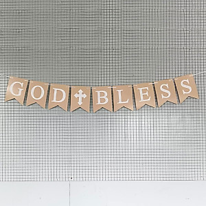 God Bless Banner God Bless Sign First Communion Banner Baptism Banner Baptism Party Supplies for Boys Girls Baptism Decorations Confirmation Decorations Christening Decorations God Bless Decorations