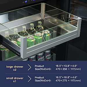 Vesgolden 24/in Beverage Refrigerator Cooler - 180 Can Capacity - Stainless Steal With Built In Mini Fridge and Glass Door. Cool your Soda, Beer, and Beverages to 37F BJ-145WS
