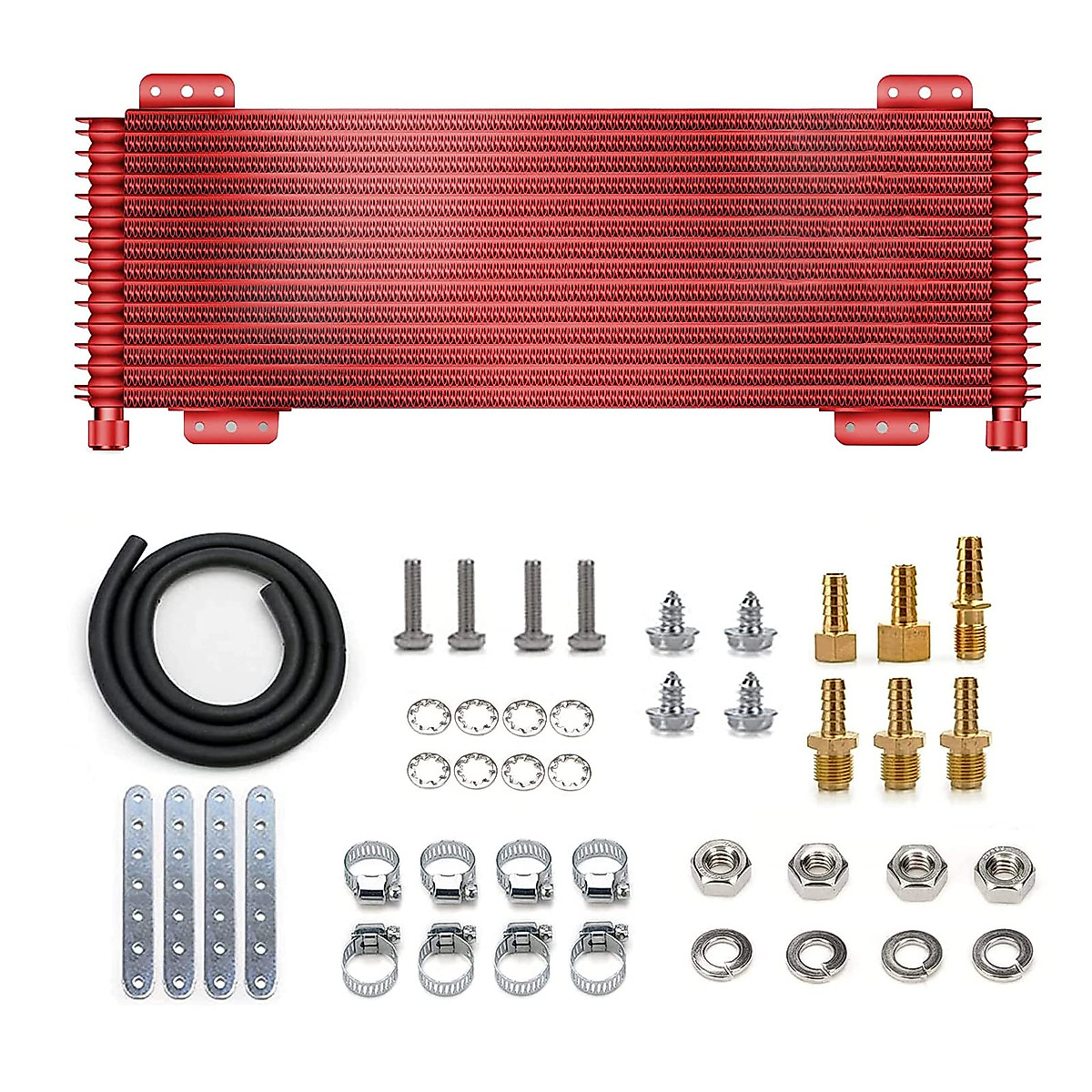 EYSENC 40K Transmission Cooler 40,000 GVW Trans Cooler Low Pressure Drop LPD47391 with Mounting Hardware 47391 Red