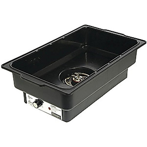 Electric Water Pan Full Size Black Metal - 22 1/2"L x 13 1/2"W x 7 3/8"H