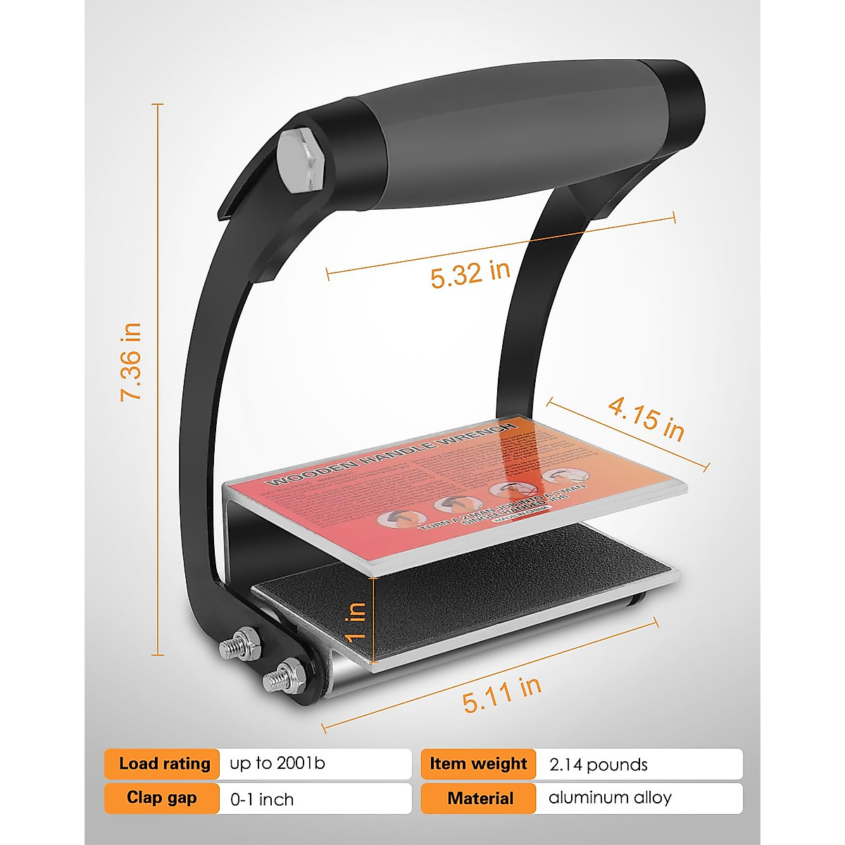 FAHKNS Panel and Plywood Carrier Tool, 0 to 1 Grip Range Sheetrock Gripper Carrying Soft-Grip Handle Gripper Lift for Clamp Wood Board Drywall Lifter Single Hand Adjustable