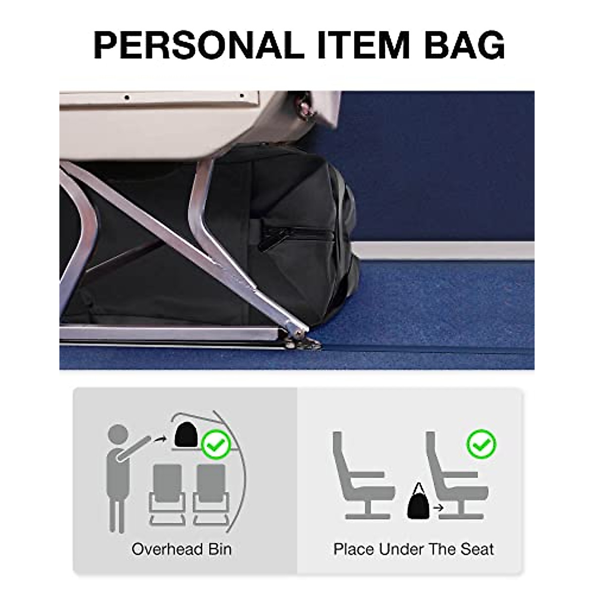 Foldable Duffle Bag, BAGSMART 29L Tote Travel Bag Gym Sports Bag for Women, Carry On Luggage Weekender Overnight Bag for Travel Essentials(Black)