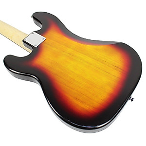 Stedman Pro Beginner Series Bass Guitar Bundle with 15-Watt Amp, Gig Bag, Instrument Cable, Strap, Picks, and Polishing Cloth - Sunburst