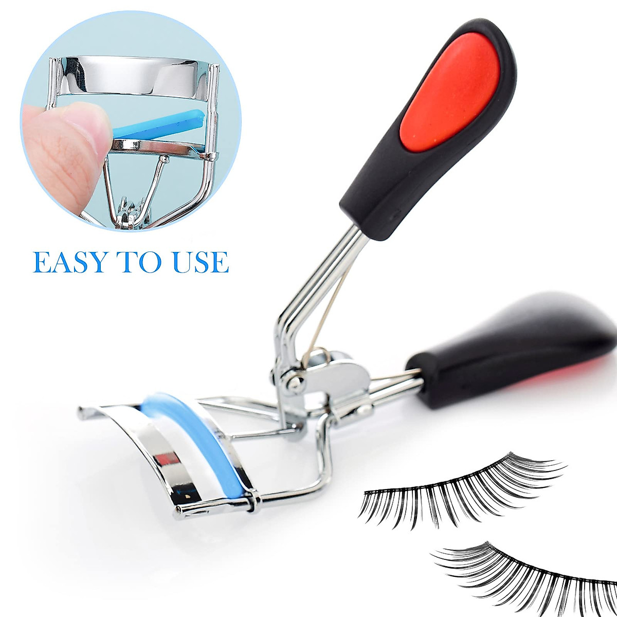 Zhehao Eyelash Curler Refill Eyelash Curler Pad Silicone Rubber Curler Replacement Refill Pad for Universal Eyelash Curler with Clear Storage Box (Blue, Light Blue, Green 2, White)