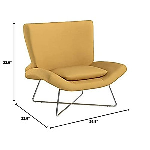 Amazon Brand – Rivet Farr Lotus Accent Chair, 39.8"W, Canary