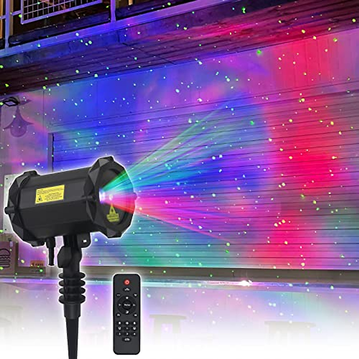 Lunmore Firefly Garden Lights Star Projector Laser Christmas Lights with Colorful LED Background Light