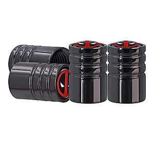 AOOOOP for Deadpool Car Tire Valve Caps - Gun Black Wheel Tire Air Stem Dust Cover Brass Auto Exterior Accessory Fits Cars/Trucks/Bikes/Motorcycles/Bicycles/Boats (4PCS Black)
