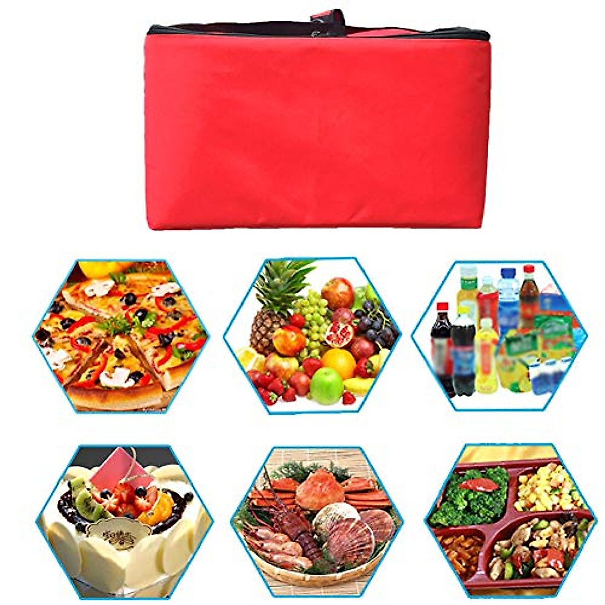 16 Inch Pizza Bag, Extra Large Insulated Food Delivery Bags for Pizza Take Away Food Bag