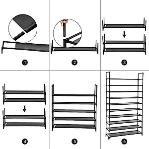 Shoe Rack 10 Tiers Shoe Organizer Shelf Shoe Cabinet Saving Space Entryway Shoe Rack Storage Holder Home Dorm Shoe Rack Shoe Storage Cabinet