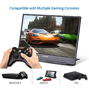 G-STORY 4K Portable Monitor,15.6 Inch UHD 4K Portable Gaming Monitor, IPS Eye Care Second Screen with FreeSync, Mini HDMI HDR, USB C Portable Monitor for Laptop PS5 PS4 NS Phone, Bracket Integrated