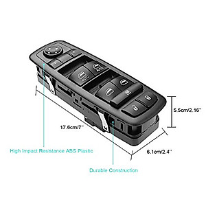 Master Power Window Switch 68231805AA - Front Left Driver Side, Replacement for Chrysler 200 300 Dodge Charger Ram 4 Door Replace 68139805AB 68139805AA 56046823AC