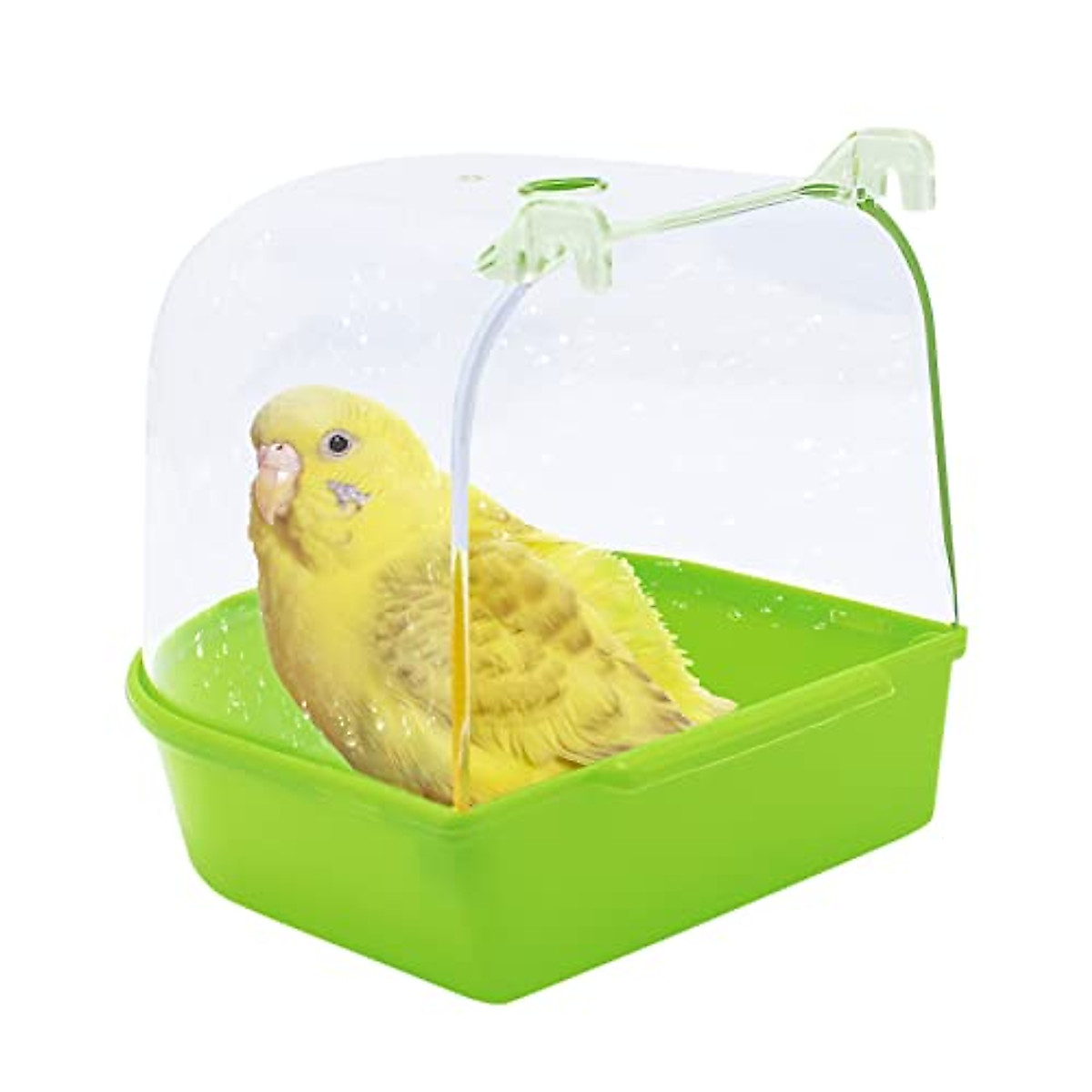 Bird Bath Shower Box Hanging Parrot Bathtub Bowl Cage with Hooks Birdcage Cage Accessory Bathing Tub Suitable for Small Animal Parakeet Canary Budgies Parrot (Random Color) (one-Piece) …