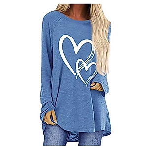 Breniney Long Sleeve Blouse Women Vintage Red Long Sleeve V Neck Shirt Women Womens Tunic Tops Long Sleeve Loose