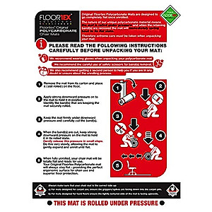 "Floortex Polycarbonate Anti-Slip Chair Mat with Lip 48"" x 60"" for Hard Floors and Low Pile Carpets", Clear (FR1215020LRA)