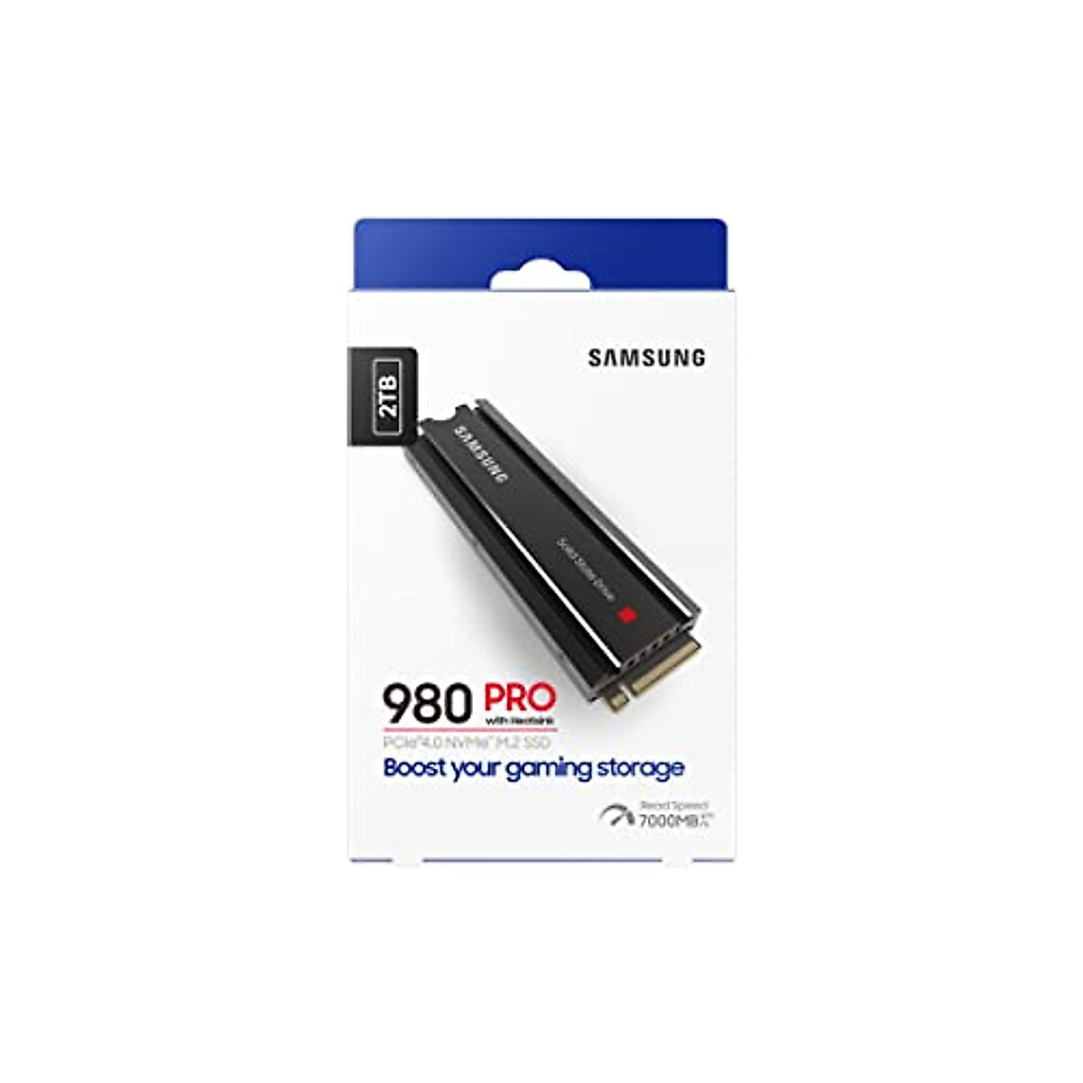 SAMSUNG 980 PRO SSD with Heatsink 2TB PCIe Gen 4 NVMe M.2 Internal Solid State Hard Drive, Heat Control, Max Speed, PS5 Compatible, MZ-V8P1T0CW