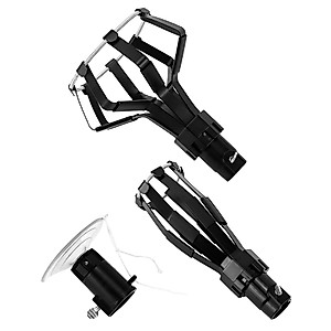 QWORK Professional Light Bulb Changer Kit - 3 Piece Set - Extension Pole Compatible, for High Ceiling Incandescent Bulbs with Standard, Floodlight & Recessed Changer, Secure Bulb Replacement Tool