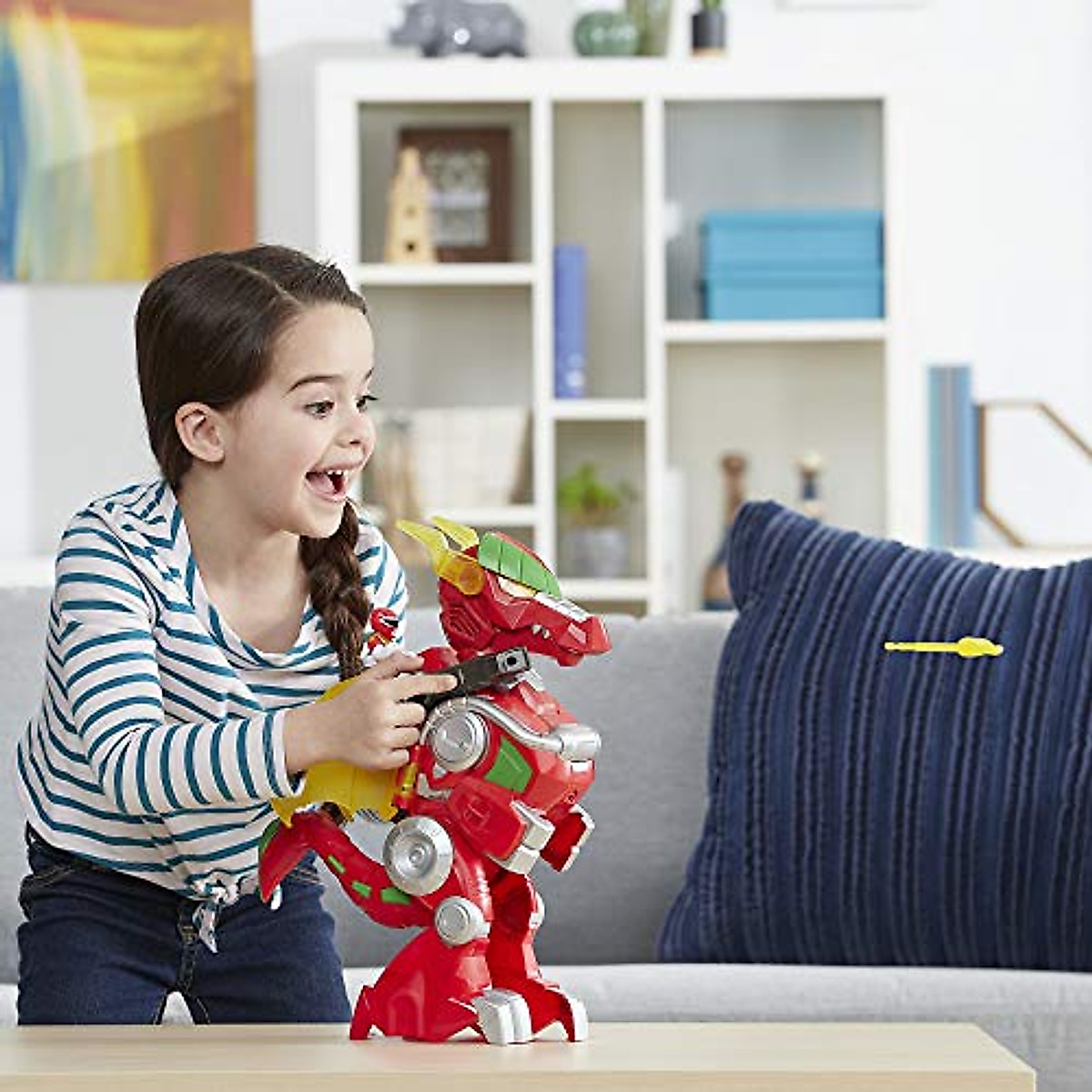 Playskool Heroes Power Rangers Red Ranger & Dragon Thunderzord, 3" Action Figure, 14" Zord, Lights & Sounds, Collectible Toys for Kids Ages 3 & Up