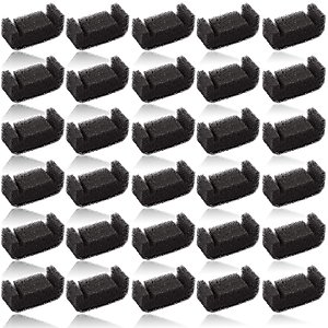 Bercoor 30 Pcs Sponge Filter for Cat Fountain Pet Fountain Replacement Foam Filter Pet Fountain Foam Pre-Filter Cat Fountain Sponge Foam Filter for Pet Cats Dogs Fountain (Black)