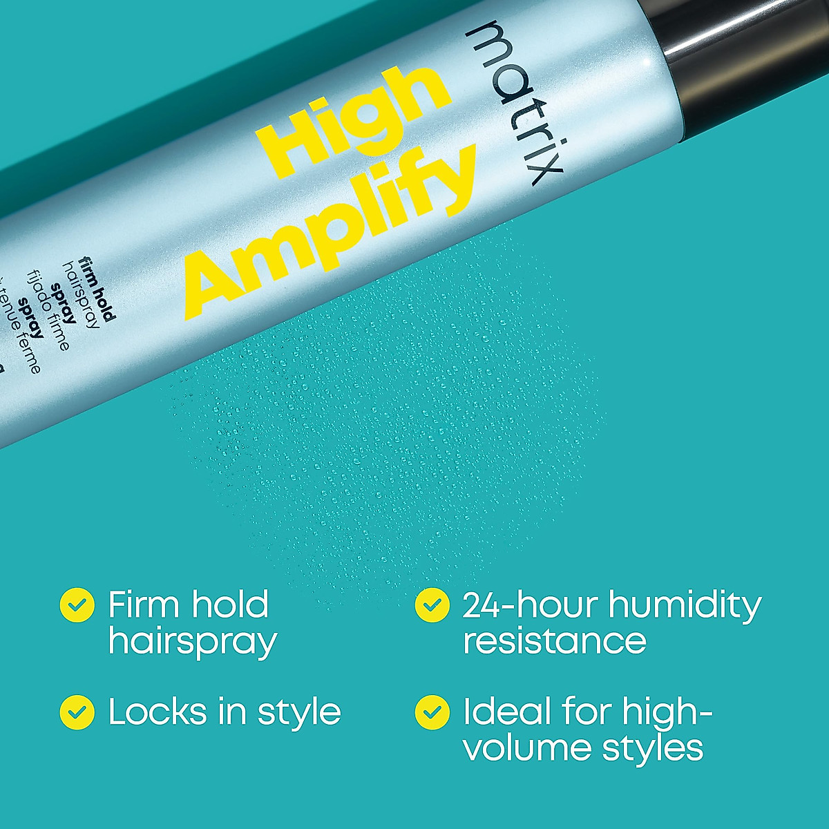 Matrix High Amplify ProForma Firm Hold Hairspray - Adds Intense Volume & Shine, For Fine Hair, Silicone-Free and Vegan, Humidity Resistance, All Hair Types