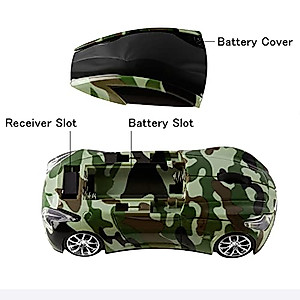 EALEK Wireless Mouse, Car Shape Mouse 2.4GHz USB, Cute Wireless Mouse 1600DPI, Ergonomic Mouse for Kids and Adult (Green Camouflage)