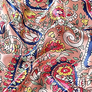 AWAYTR Head Scarf - Large Square Satin Scarf, Cashew(Pink), Women's Hair Wrap, 100% Polyester, Beach Vacation Style