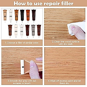 SEISSO Furniture Repair Kit, Wood Markers for Scratches, 12 Colors Furniture Touch-up Markers and Wood Fillers, New Upgrade Wood Repair Kit - Restore Wooden Table, Cabinet, Floors, Door