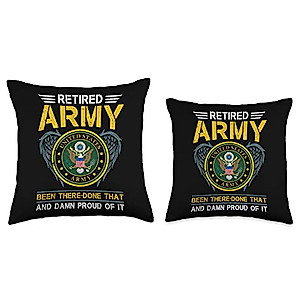 Proud Military Apparel Military U.S. Army Retirement Throw Pillow, 18x18, Multicolor