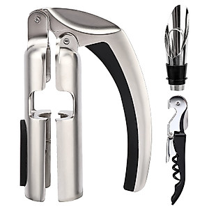 Champagne Opener,3pcs Bar Home Appliance Champagne Bottle Opener Sparkling Wine Cork Puller,Bar Jar Cork Puller Champagne Corkscrew Kitchen Sparkling Wine Bottle Opener(silver)