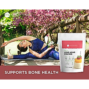 Kate Naturals Agar Agar Powder for Vegans, Baking, and Petri Dishes (4oz). Substitute Unflavored Gelatin Powder & Thickener for Vegan Jello & Gelatin Sheets. Keto-Friendly, Non-GMO & Gluten Free