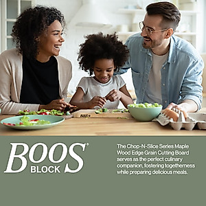 John Boos Block Chop-N-Slice Maple Wood Edge Grain Reversible Cutting Board, 16 Inches x 10 Inches x 1 Inches