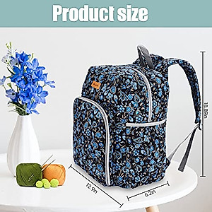 Hanfetch Yarn Storage Organizer Knitting Bag Backpack Large Size with Grommets Portable Crochet Bag Yarn Keeper for Yarn Skeins， Crochet Hooks, Knitting Needles and Other Accessories (Paisley)