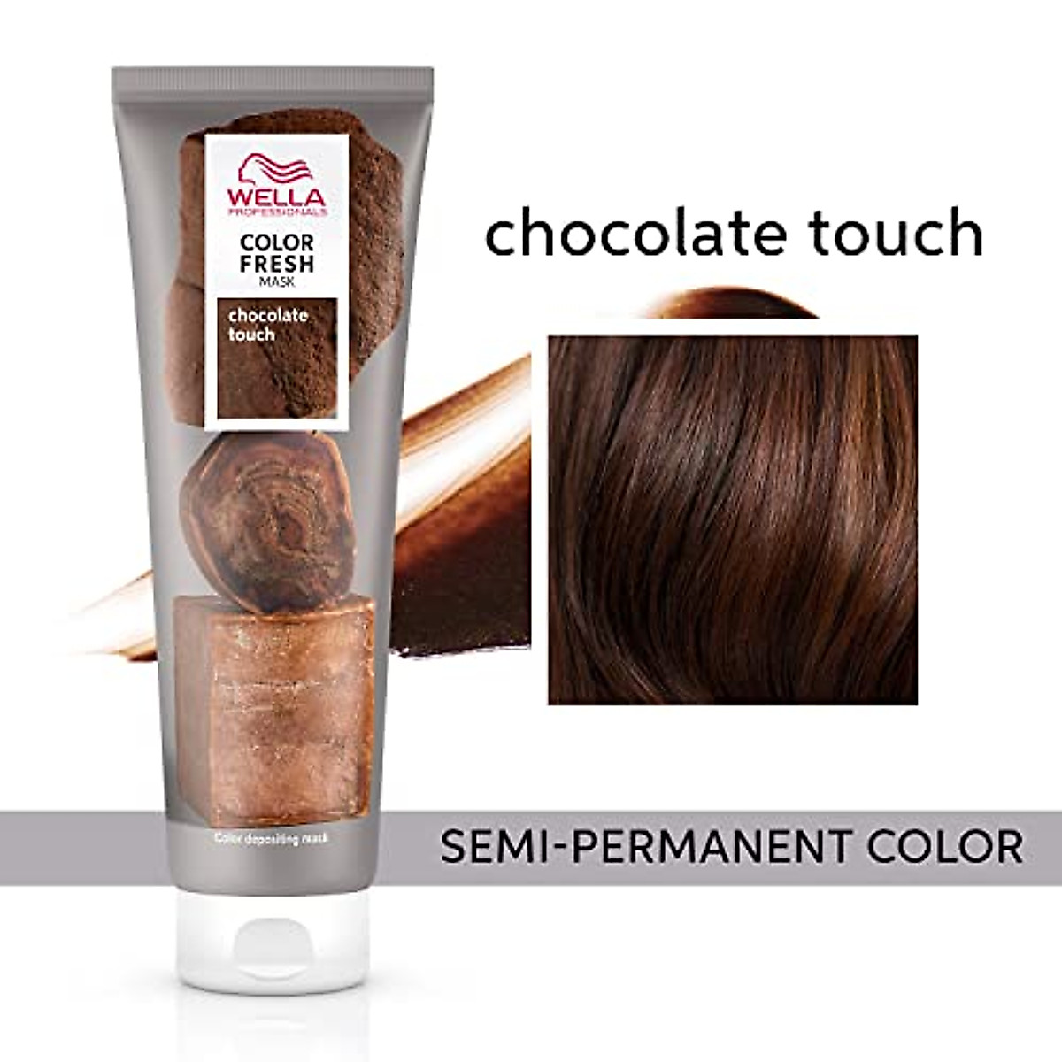 Wella Professionals Color Fresh Mask, Chocolate Touch, Natural Shades, Damage Free, Color-Depositing Hair Mask With Avocado Oil, Silicone Free, 5 oz.