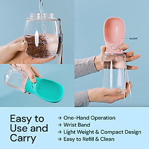 MalsiPree Dog Water Bottle Portable – Leak Proof and Lightweight Water Bottle for Dogs – Dog Travel Water Bottle with Bowl – Dog Walking Accessories (19OZ, Black)