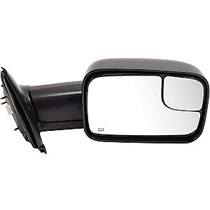Kool Vue Right Power Heated Towing Door Mirror Compatible With Dodge Ram 1500 2002-2008 Without Signal Light & Puddle Lamp Textured Standard Cab