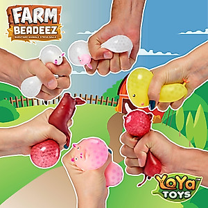 Yoya Farm Freinds DNA Balls - Fidget Stress Ball - Colorful Soft Squishy - Mental Stimulation, Clarity, Focus Tool - Fun Squishies - 6 Pack