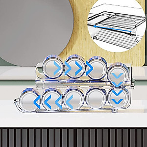 2-layer Auto Rolling Down Soda beer Can Storage Box,Upgrade 2-Layers Foldable Automatic Rolling Drink Organizer for Fridge, Clear Plastic Canned Pantry Storage Holds(1 Pack)