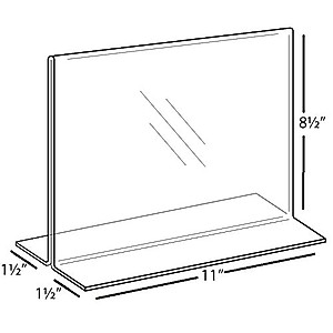 1InTheOffice Acrylic Stand-Up Horizontal Sign Holder 8.5x11"6 Pack"