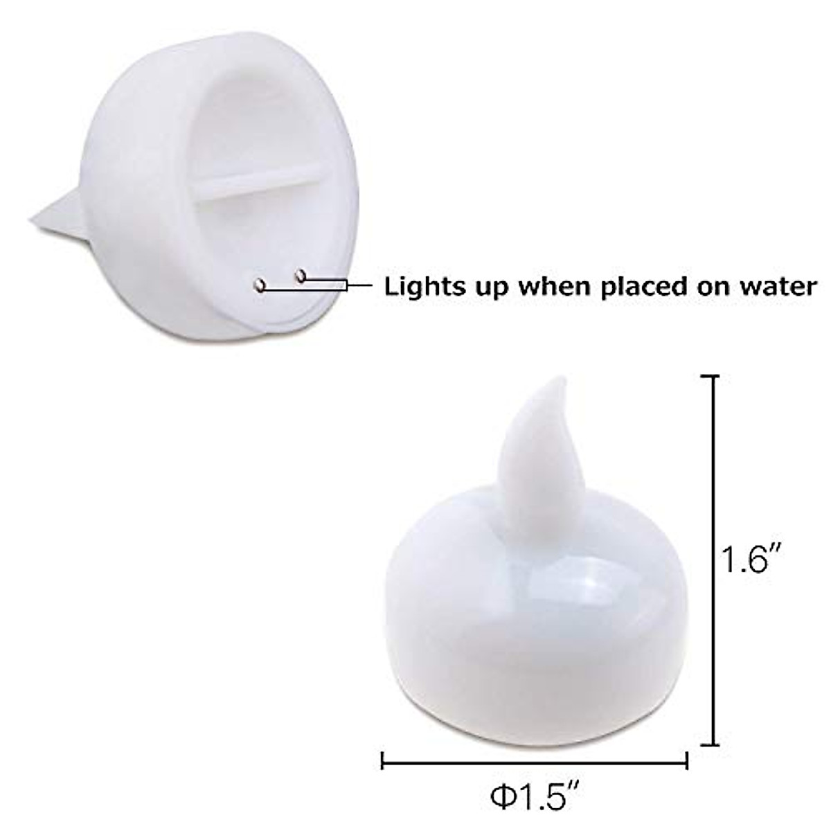 IMAGE Floating Candles, Flameless Floating LED Tea Lights 12 Pack Waterproof Tealight Candles for Wedding Party Spa Home Indoor Outdoor Decor-Warm White